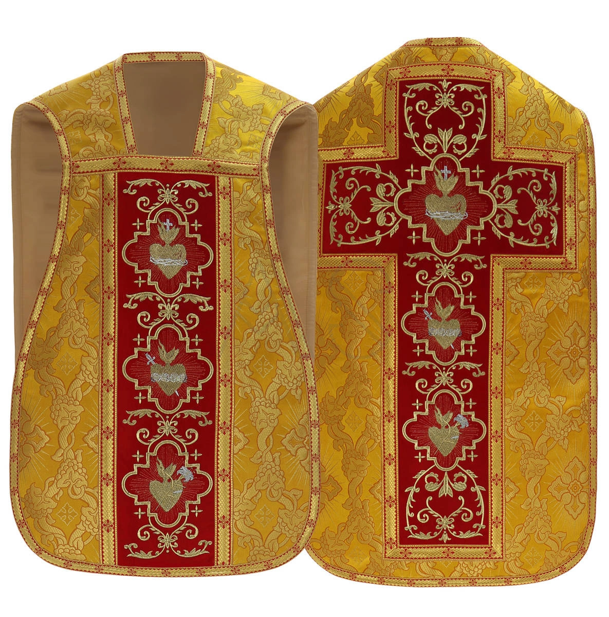 Casulla romana "Corazón de Jesús, María, José" R822-AGC9 dorado/rojo | TODOS LOS PRODUCTOS ...